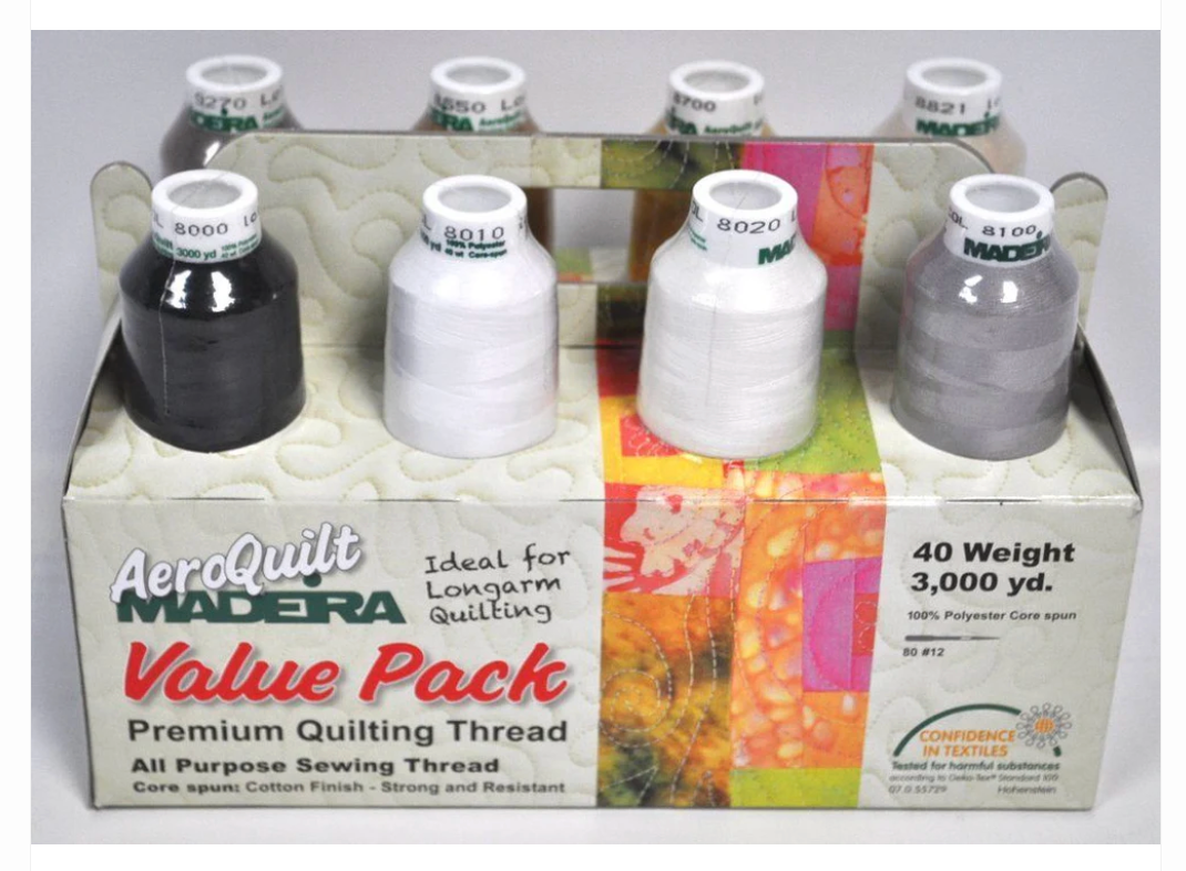 Madeira Value Pack 8 Large Cones of AeroQuilt Quilting Thread – Sew It ...